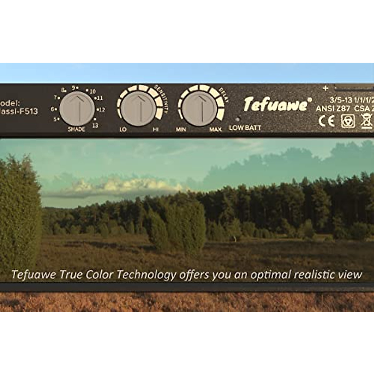 Tefuawe Auto Darkening Welding Lens, True Color Blue Technology, Variable Shade 5-13, 2x4.25 with 2pcs Replacement Outside Cover Lens for Pipeliner Welding Hood