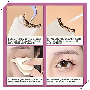 3 Layers Eyelash Storege Box with Mirror Circle Eyelash Holder Case with Lashes Trays & New Lash Clip Applicator Eye Makeup Tool for Women Girls Travel Case