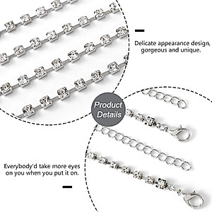 TWINKLEDE Rhinestone Body Chain Silver Bra Chest Chain Crystal Harness Body Acessories for Women and Girls