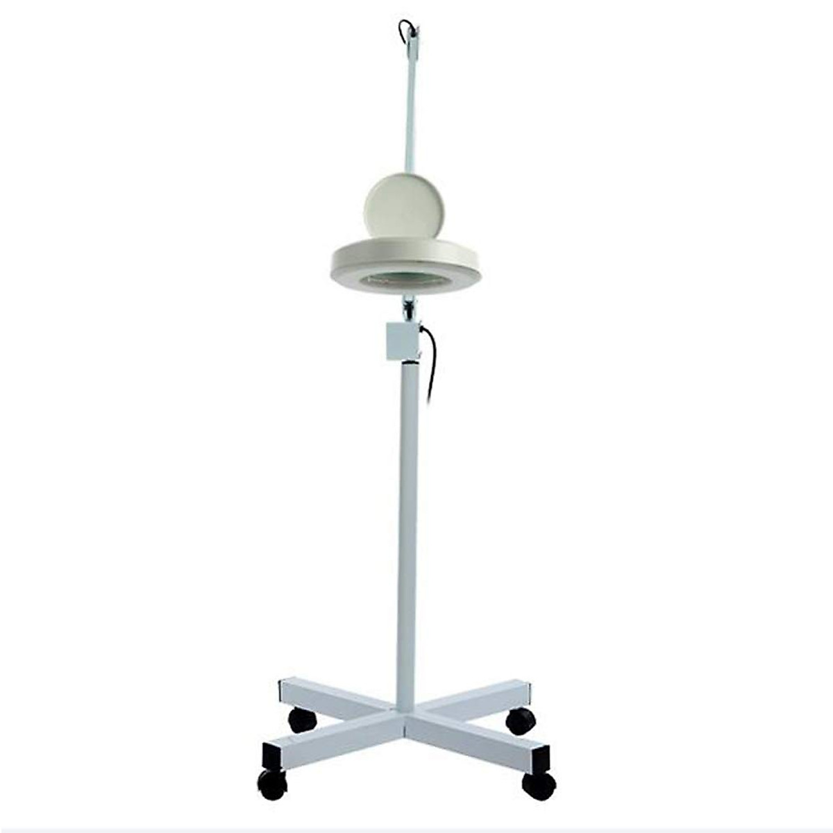 Magnifier, LED Facial Magnifier Lamp,5X Magnifying Adjustable Rolling Floor Stand 4 Wheels Swivel Arm for Salon Beauty Manicure Tattoo Skincare Equipment