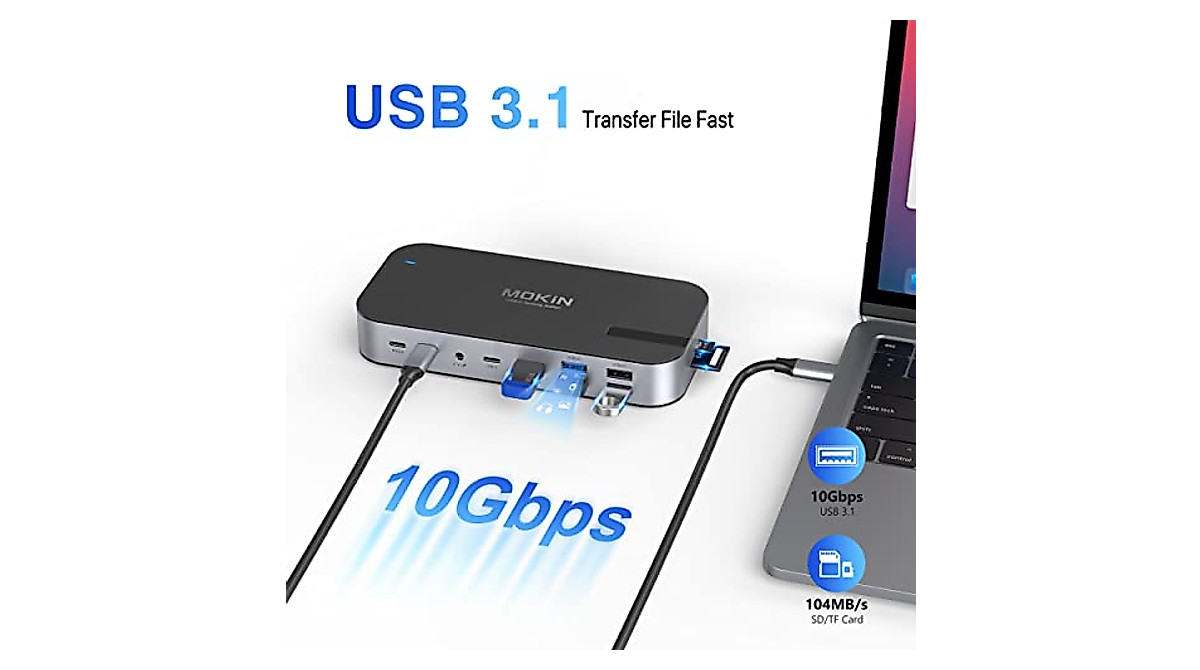 MOKiN 16-in-1 Laptop Docking Station for Multi-Monitors