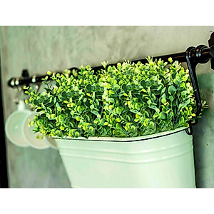 Ouddy Decor 20 Bundles Artificial Flowers for Outdoors Fake Flowers Faux Plastic Plants UV Resistant Spring Flowers for Garden Porch Office Window Box Table Home Decorations, Green