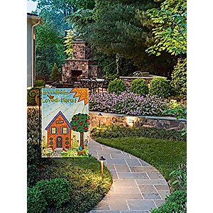 YaoChong Grandkids Loved Here Garden Flag,Grandchildren Spring Summer Autumn Sunshine Flower Bird Home Outdoor Decorative Double Sided 12.5x18 inch