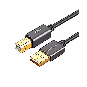 CableCreation USB Printer Cable 5FT, USB 2.0 Printer Cable to Computer, USB A to USB B Printer Cord for HP, Brother, Epson, Canon, Piano, Dac, Aluminum Case, Black 1.5m