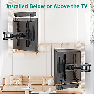 WALI Universal Sound Bar Mount - Compatible with Samsung, Sony, Vizio, Bose, LG, and Roku Sound Bars, Fits Most 23-90 Inch TVs, Adjustable Angle, Supports 33 lbs, Easy Installation, Black