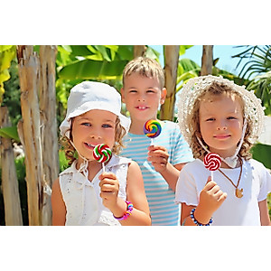 LIDATREE 1.5" Swirl Lollipop, Rainbow Lollipops Individually Wrapped Bulk 40 Pack, Kid's Lollipops Candy for Birthday, Mixed Fruit Flavor 40 Pack