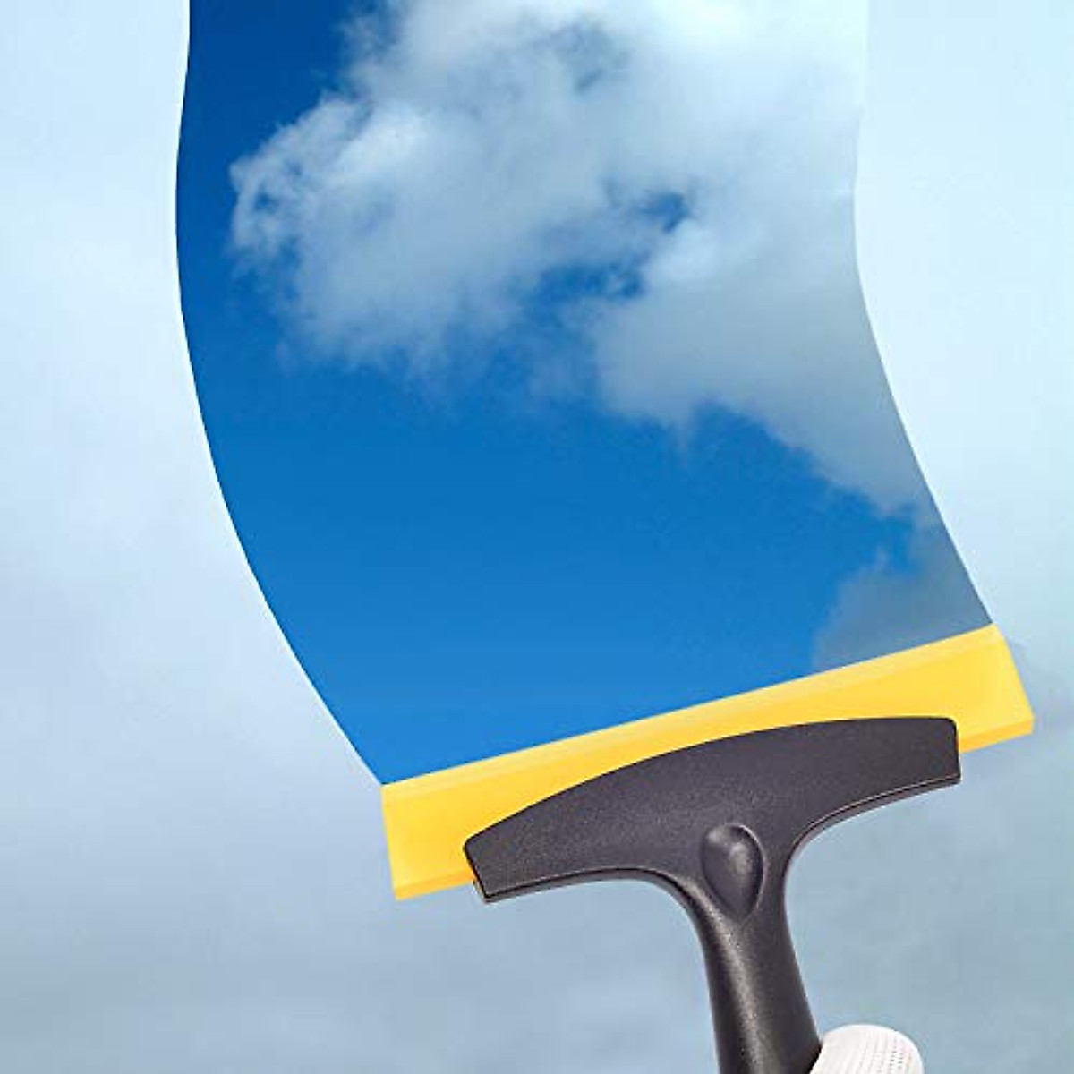 AHCHAY Car Window Rubber Squeegee, 5.5-inch Hard Water Blade Scraper for Mirror, Vinyl Wrap, Tint, Glass, Bathroom, Shower, Yellow