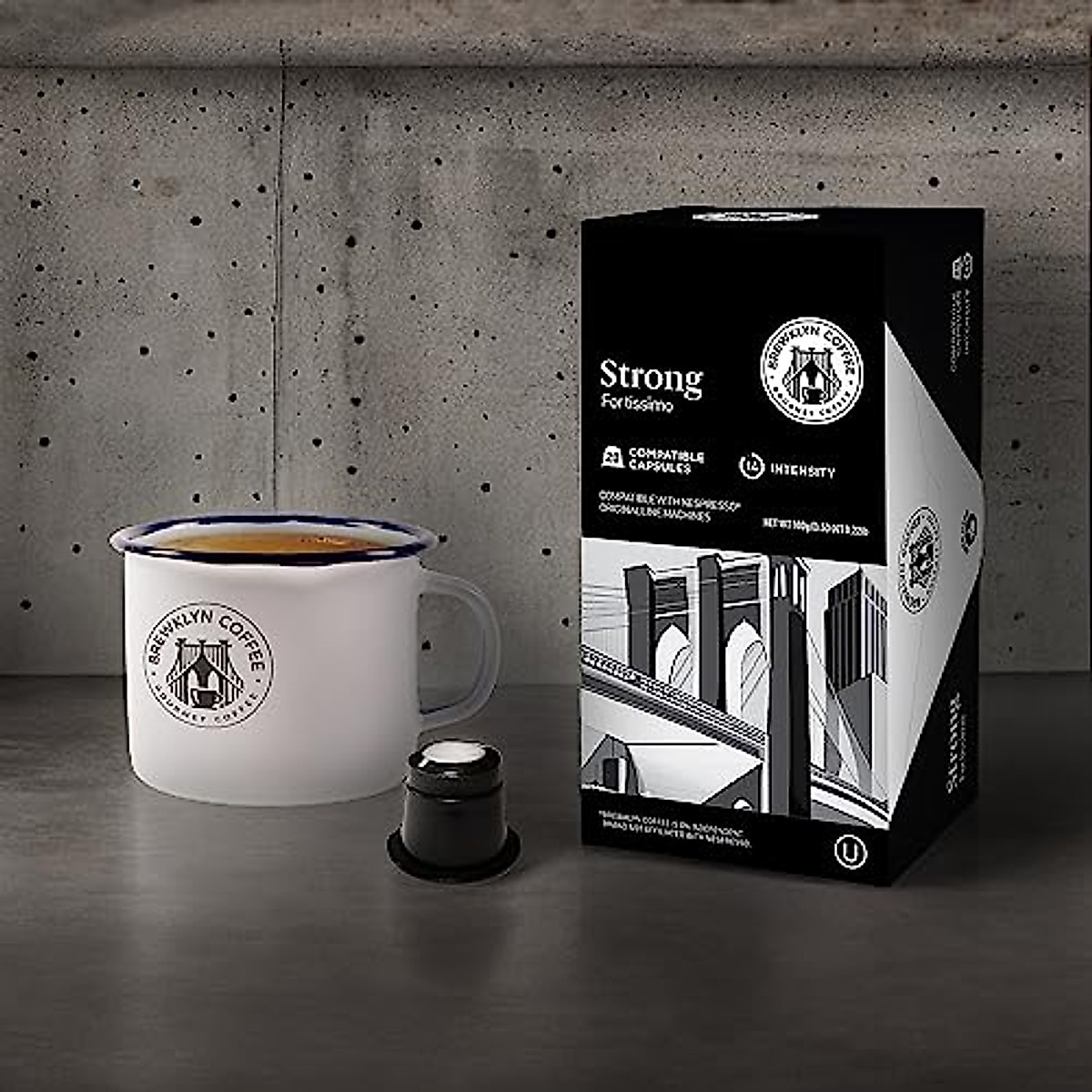 BREWKLYN COFFEE for Nespresso Original Machine 120 pods Certified Genuine Espresso Variety Pack Pods Compatible with Nespresso Original (Strong)