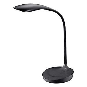 Bostitch Office KT-VLED1502-BLK Gooseneck LED Desk Lamp with USB Charging Port, Dimmable, Black