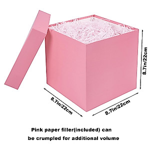 Elephant-package 8" Medium Valentine's Day Love Heart Gift Box with Lid, Ribbon and Tissue Paper, Collapsible Gift Box, for Anniversary, Bridesmaid, Girlfriend Gift Wrapping, Presents.