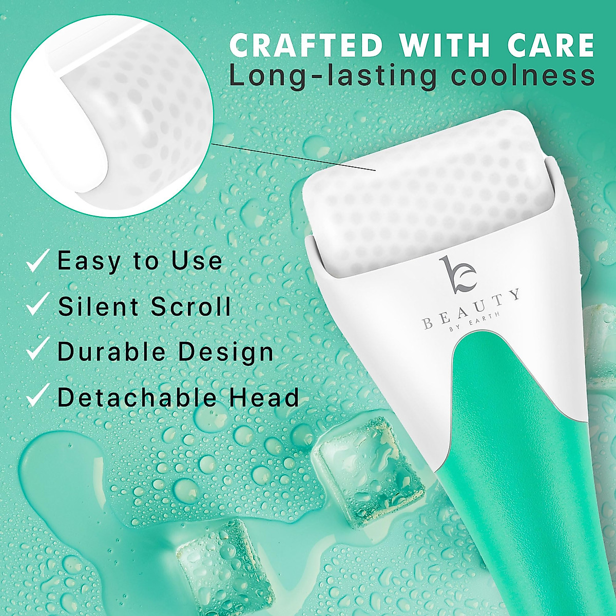 Ice Roller for Face - Smoothes Fine Lines & Wrinkles, Face & Eye Roller for Puffy Eyes, Skin Care Massager, Beauty Gift That Helps Relieve Migraines, Facial & Spa Gifts for Women