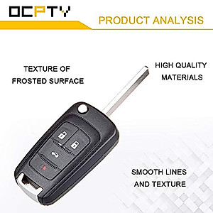 OCPTY 2 X Flip Key Entry Remote Control Key Fob Replacement for Chevy for Camaro 2010-2016 for Chevy for Cruze 2010-2016 for Chevy for Equinox 2010-2016 for Chevy for Malibu 5461A-01060512 4 Buttons