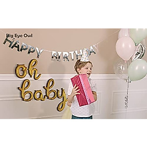 Oh Baby Foil Balloons Gold Letter Mylar Balloon Banner Birthdays Party Decorations Supplies Small 16 Inch Baby Shower