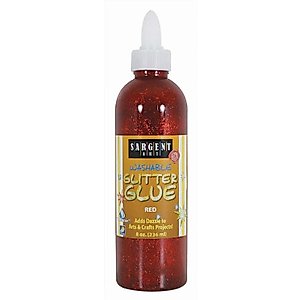 Sargent Art 8-Ounce Glitter Glue, Red, Non-Toxic, Easy Bonding, Washable, Non-Toxic