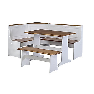 Linon Ardmore Kitchen Nook Set, White