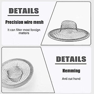 Shower Hair Drain Catcher, Stainless Steel Hair Catcher for Sink Bathroom Tub Drain Hair Catcher by Lechay (2pc)