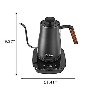 brim Temperature Control Electric Gooseneck Kettle with Capacitive Touch, Black