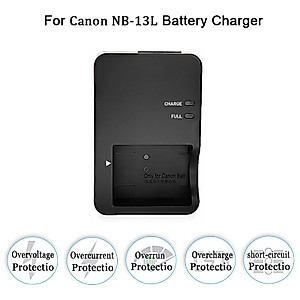 Camulti CB-2LH CB-2LHE Battery Charger for Canon NB-13L Battery Compatible with CB-2LHT G1X G1 X Mark III G5X G5X Mark II G7X G7X Mark II III G9X G9X Mark II SX620 SX720 SX730 SX740 HS Digital Camera