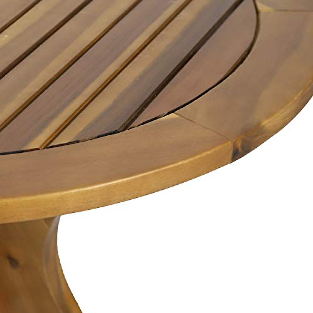 Tracy Outdoor Acacia Wood Bistro Set, Teak and Dark Gray