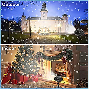 Snowfall LED Light Projector, Christmas Projector Lights with Remote Control, Rotating Snow Projector with IP65 Waterproof, Outdoor Decorative Lighting for Christmas Holiday, Party, Weeding, Garden