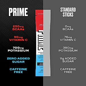 PRIME HYDRATION+ Sticks ICE POP | Hydration Powder Single Serve Sticks | Electrolyte Powder On The Go | Low Sugar | Caffeine-Free | Vegan | 16 Sticks