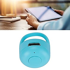 Sanpyl Mobile Phone Remote Control, Mini Bluetooth Remote Control Ring Automatic Page Browsing Phone Bluetooth Fingertip Controller, for All Smartphones(Blue)