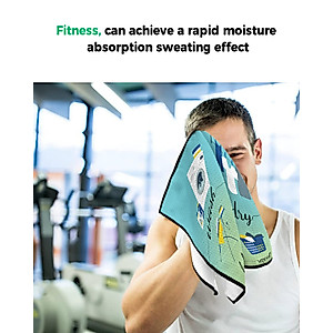 Golf Towel Microfiber Waffle Pattern Towel with Carabiner Clip,Laundry Dirty Basket Cloth Washing Machine Golf Towels for Man Woman Club Cleaner,Wash Dry Quote Teal Gradient Back Golf Accessories