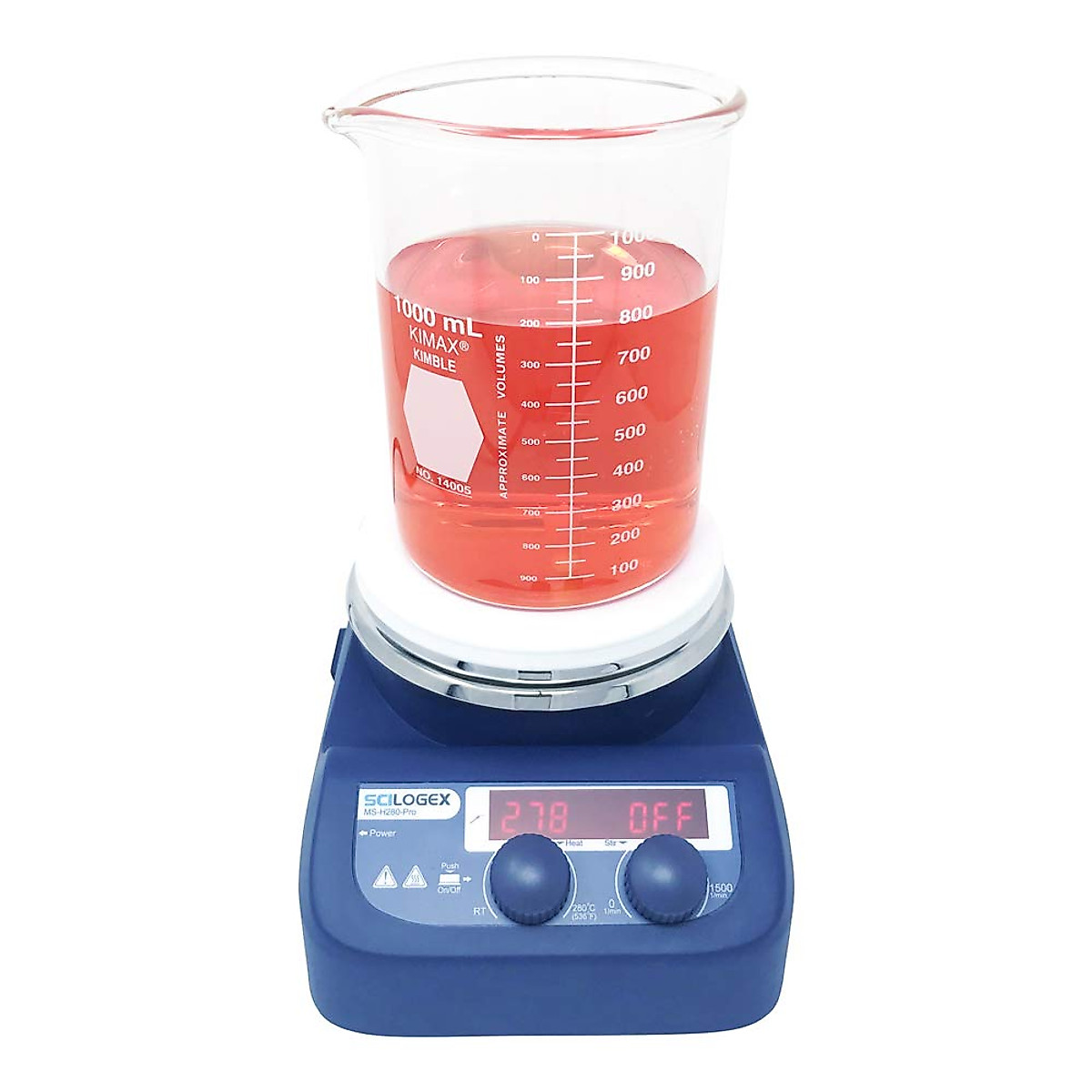Scilogex Magnetic Hotplate Stirrer, MS-H280-PRO, 5 in. LED Mixer, Lab Hot Plate, up to 280C and 1600RPM, with Individual Heating and Stirring Controls