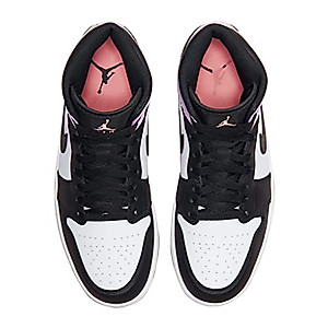 Nike Men's Air Jordan 1 Mid Sneaker, Black/Bleached Coral-white, 10.5