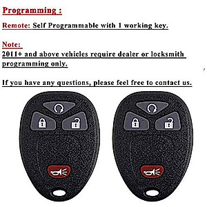 SaverRemotes Key Fob Compatible for 2007 2008 2009 2010 2011 2012 2013 Chevy Silverado 1500 2500 3500 Keyless Remote Replacement for OUC60270 OUC60221