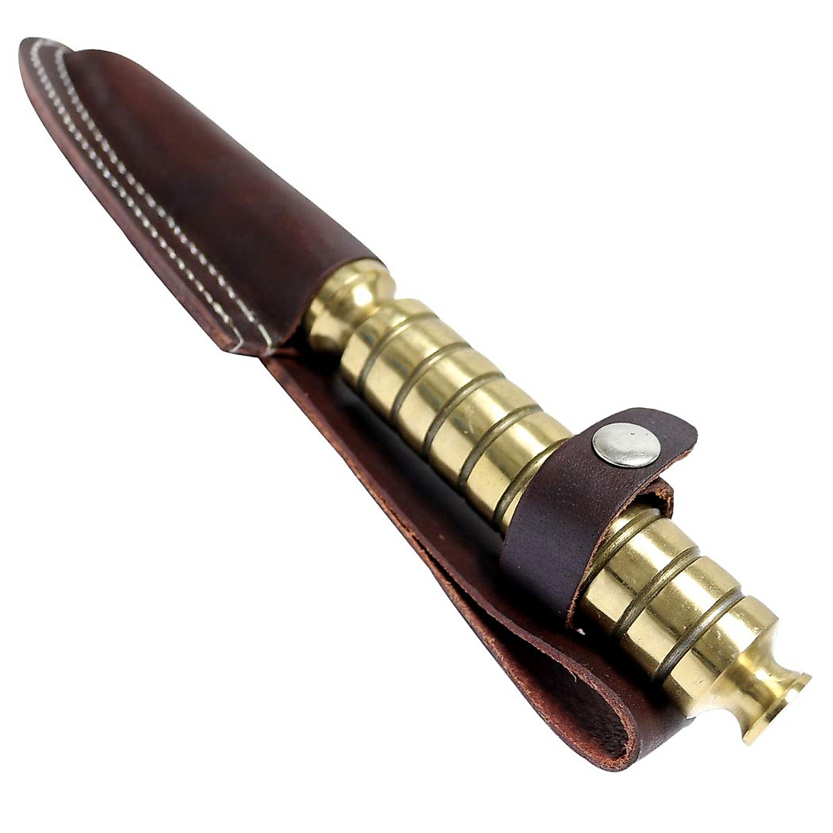 TheBoneEdge 10" Tri Edge Kris Blade Twister Dagger Gold Color Hunting Knife