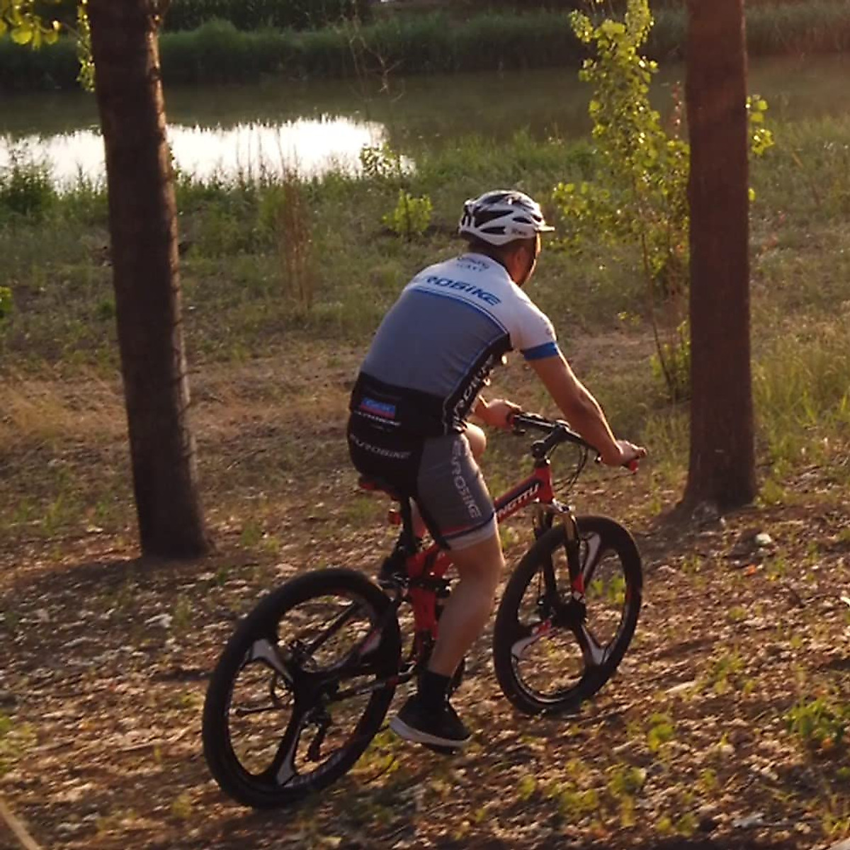 EUROBIKE Foldable Mountain Bike,26inch for Men and Women, Adult Folding Bicycle 3-Spoke (Red)