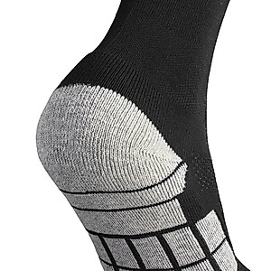 CWVLC Youth Soccer Socks 3 Pairs Girls Boys Volleyball Sport Team Athletic Knee High Long Tube Cotton Compression Socks Black Medium (5Y-7Y Youth/6-10 Women)