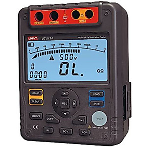 UNI-T UT513A Insulation Resistance Tester 30 Analogue Bar Graph AC/DCV 500V/1000V/2500V/5000V DAR PI Tester USB PC Software