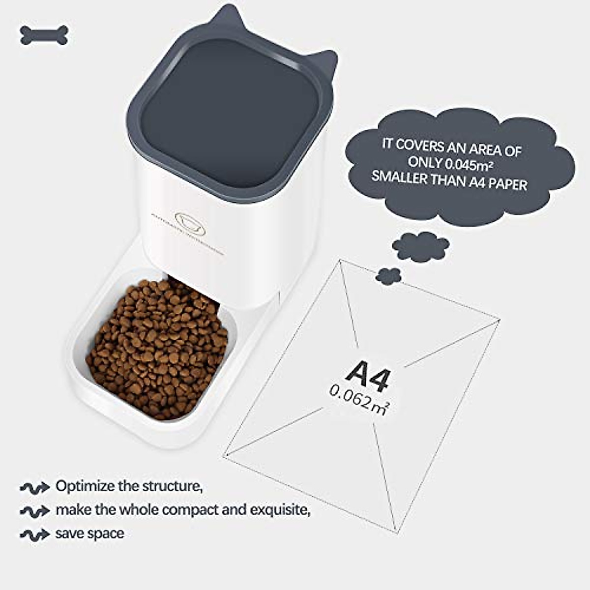 2-in-1 Automatic Food&Water Dispenser for Small Dogs, 2.1kg Gravity Food Dispenser 3.8L Waterer Set Travel Puppy Smart Feeder Self-Dispensing Water Feeder&Food Container for Cat and Small Medium Dog
