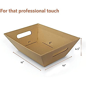 Upper Midland Products [5 Pk] 10x12” Large Big Basket for Gifts Empty, Basket Bags, Gold Pull Bows, Crinkle Cut Paper Shred Filler| DIY Wine Basket Gift Set Kit| Christmas, Easter| Gift to Impress