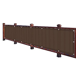 Balcony Privacy Screen Deck Cover, Mesh Windscreen Sun Shade UV-Proof Fence Privacy Screen for Apartment, Backyard, Garden, Brown (Color : Brown, Size : 0.9x5m)