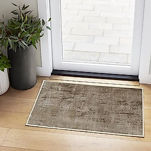RUGGABLE Washable 2x3 Area Rug, Impasto Natural, Premium Modern Rugs for Living Room, Bedroom, Kitchen, Office, Classroom with Gripper Non Slip Pad