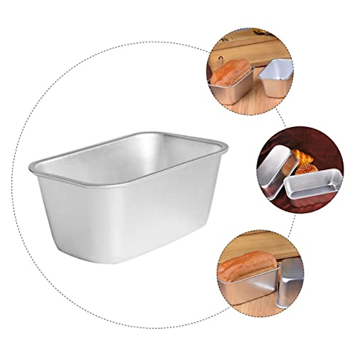 Cabilock 1pc Toast Mold Cheesecake Mini Baking Pans Burger Mold Bread Baking Tin Oven Rectangular Bread Toasting Molds Bread Baking Mold Kitchen Supplies Silver Household Aluminum Alloy Set
