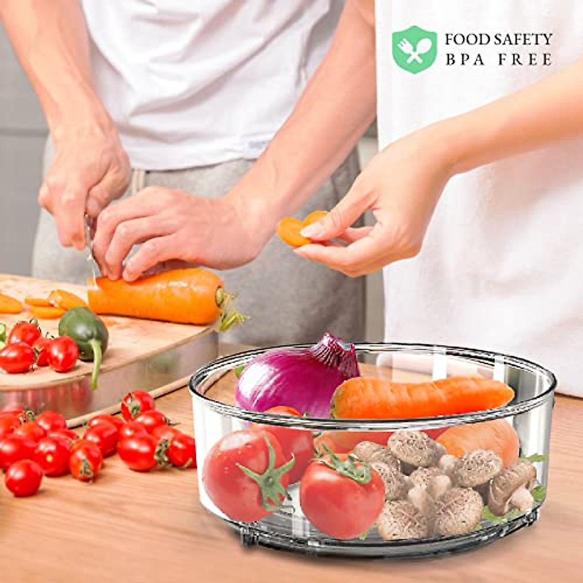 Acrylic Lazy Susan Rotating Plastic Serving Bowls,10" Clear Crazy Susan Turntable for Cabinet Refrigerator Turntable Organizer, Pantry Organization (2 Pack)