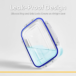 Superio Plastic Food Storage Containers with airtight Lid for Pantry, 2 Pack, Fridge- 80 Oz- BPA Free, Leakproof Sealed Container- Microwave, Dishwasher and Freezer Safe, Clear (Clear)