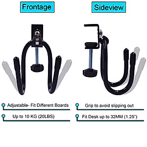 YYST Desk Mount Bag Holder Hook Clamp-On Backpack Hanger Reduce Desk Clutter (20 lb. Capacity)- No Bag (1)