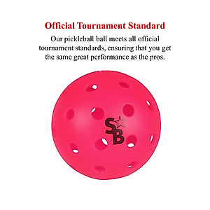 SB Pickleball Balls 6 Pack | Supra-40 Holes Outdoor Pickleballs | Built to USA Pickleball (USAPA) Standard for Professional Tournament Play | Neon Pink Hot Pink | Indoor Pickleball
