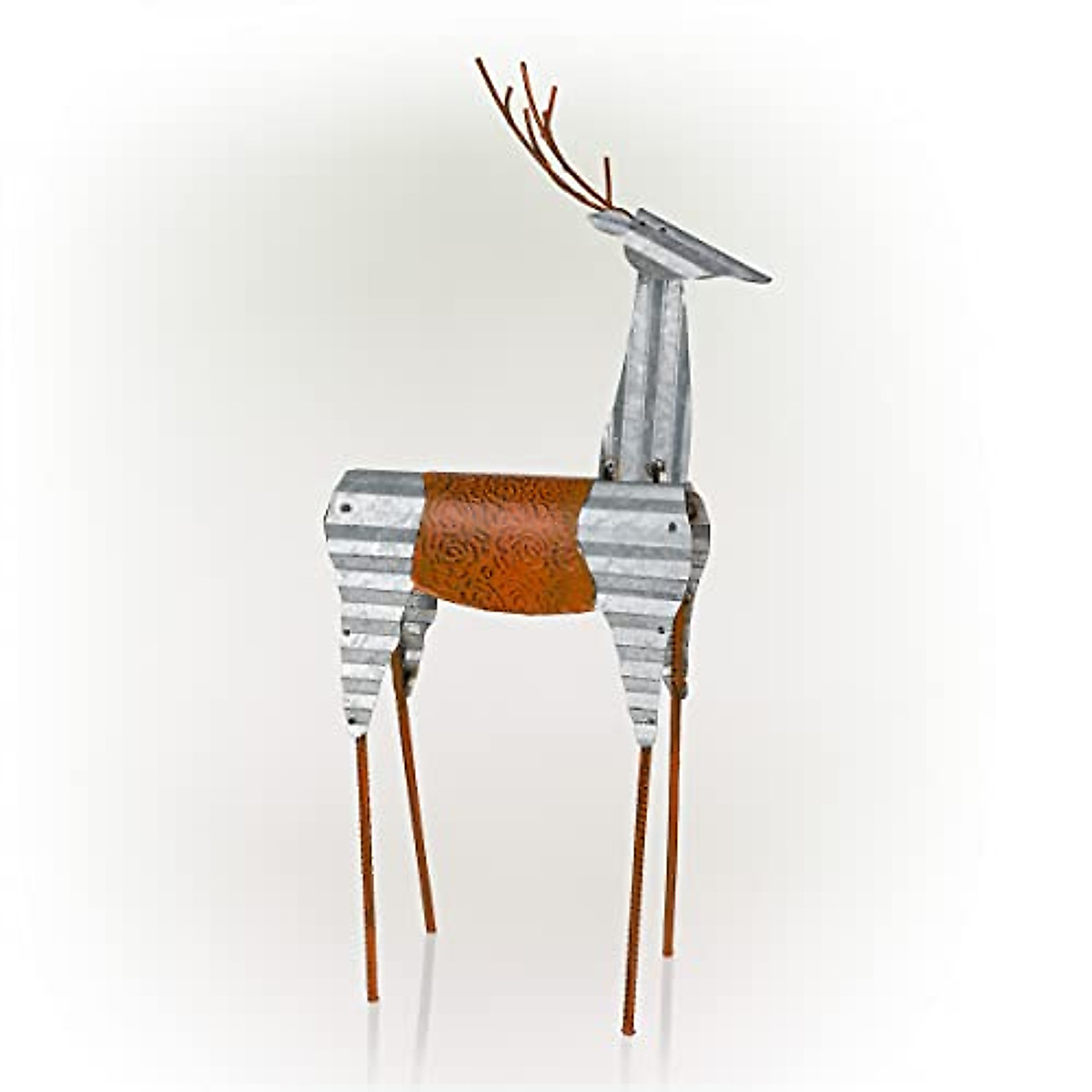 Alpine Corporation JUM324 Alpine Sheet Metal Reindeer, Outdoor Festive Decoration for Garden, Lawn, Yard Holiday décor, 30