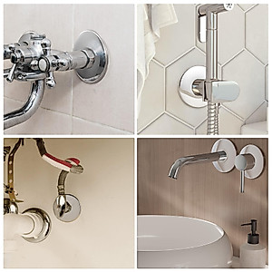 Isslly 2 Pack Large Shower Arm Flange, 3.15Inch Round Replacement Escutcheon Plate, Stainless Steel Shower Pipe Cover Plate for Shower Head Arms (Inner Dia: 0.84in)