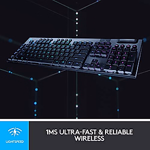 Logitech G915 LIGHTSPEED RGB Mechanical Gaming Keyboard, Low Profile GL Tactile Key Switch, LIGHTSYNC RGB, Advanced Wireless and Bluetooth Support - Tactile,Black