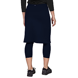 Womens Tennis Skirt with Built in Capri Leggings 20" Knee Length Skorts Skirts Drawstring Golf Skirts Skirted Leggings Navy Blue