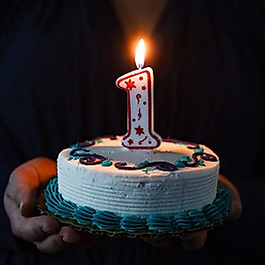 Chef Craft Classic Numeral Candle, Number 8, 3 inch, White/Red