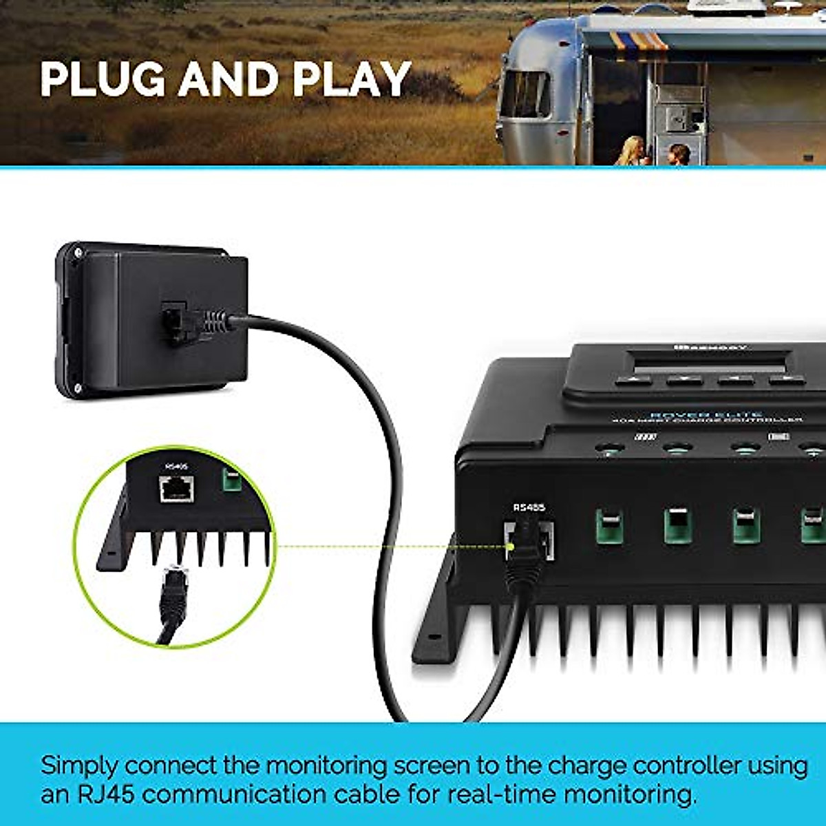 Renogy Screen for Rover Elite 20/40A MPPT Charge Controller with LCD Backlit, Display for Monitoring Tracking