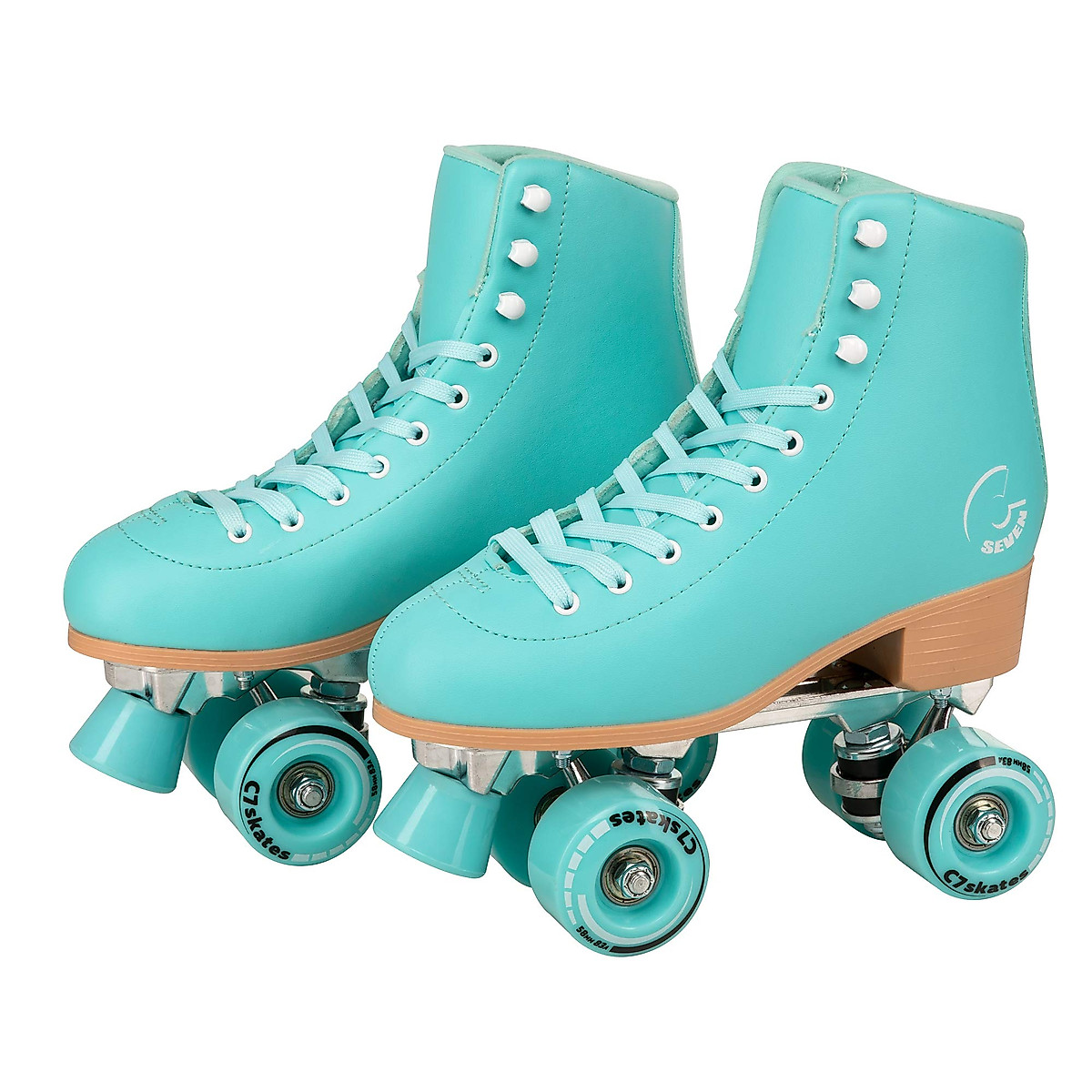 C SEVEN C7skates Cute Roller Skates for Girls and Adults (Aquamarine, Women's Women's 8 / Men's 7)
